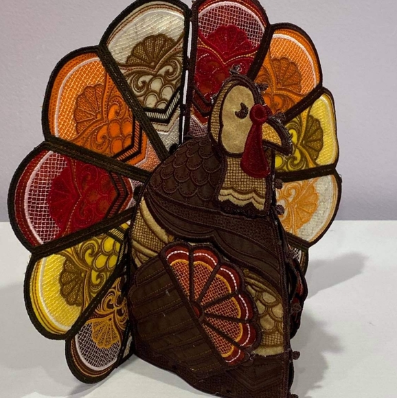 Hand Crafted | Holiday | Freestanding Embroidered Turkey | Poshmark